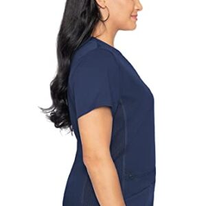 Med Couture Women's Touch Collection V-Neck Shirttail Hem Kerri Scrub Top, Navy, X-Large