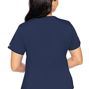 Med Couture Women's Touch Collection V-Neck Shirttail Hem Kerri Scrub Top, Navy, X-Large