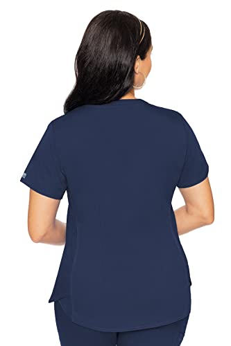 Med Couture Women's Touch Collection V-Neck Shirttail Hem Kerri Scrub Top, Navy, X-Large