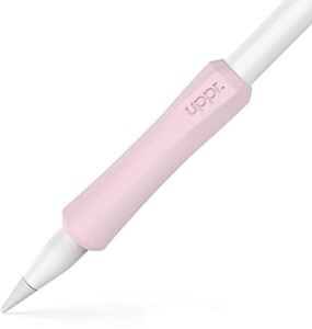 uppercase designs nimblegrip premium silicone ergonomic grip holder, dual sided design, compatible with apple pencil 1st generation and apple pencil 2nd generation (1 pack, pink)