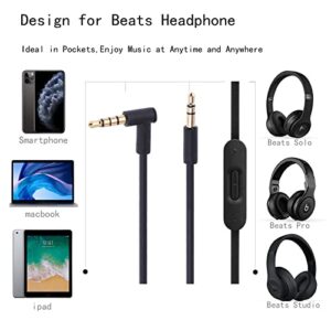 Mixr 2.0 3.5mm Male to 3.5mm Male Audio Cable Cord line with Upgraded Microphone Compatible with Beats by Dre Headphone Solo/Studio/Pro/Detox/Wireless/Mixr/Executive/Pill HD Sound Quality (Black)