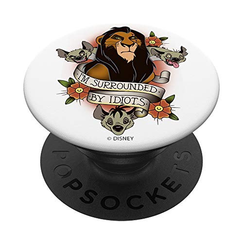 Disney The Lion King Scar With Hyenas Surrounded By Idiots PopSockets PopGrip: Swappable Grip for Phones & Tablets