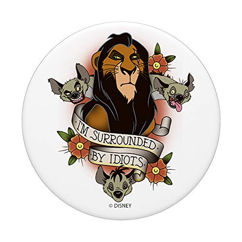 Disney The Lion King Scar With Hyenas Surrounded By Idiots PopSockets PopGrip: Swappable Grip for Phones & Tablets