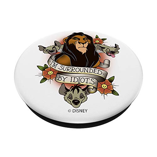 Disney The Lion King Scar With Hyenas Surrounded By Idiots PopSockets PopGrip: Swappable Grip for Phones & Tablets