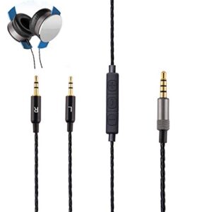 aquelo audio cable cord replacement with inline mic and remote volume control compatible for sol republic master tracks hd tracks hd2 sol republic v8/v10/12 sol republic x3 headphone (black)