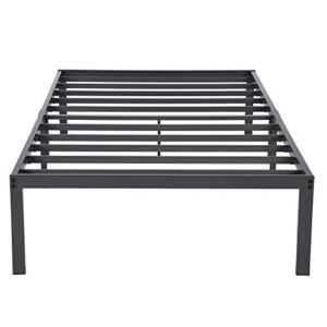 PrimaSleep 14 Inch Dura Steel Slat Bed Frame, Anti-Slip Support, Simple, Easy To Set Up-Gray, Twin