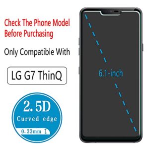 HPTech 2-Pack Compatible for LG G7 ThinQ Screen Protector Tempered Glass, 9H Hardness, Bubble Free, Case Friendly