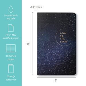 Compendium Softcover Journal - Look to the Stars – A Write Now Journal with 128 Lined Pages, 5”W x 8”H