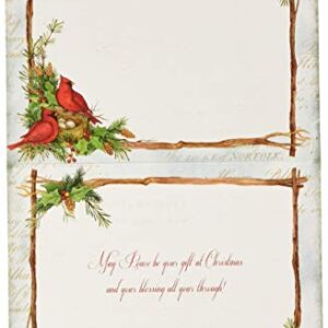 LANG Cardinal Christmas Assorted Two-Set Card, Exclusive LANG Artwork by Susan Winget for LANG, 18 Cards & 19 Envelopes, Glitter Embellishment, Linen-Embossed Card, Size: 5.375" x 6.875" (1008115)