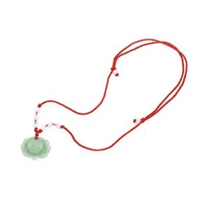 BAIBUE BUESAWAN Natural Green Jade Lotus Pendant Necklace Fashion Lucky Charm Pendant Jewelry