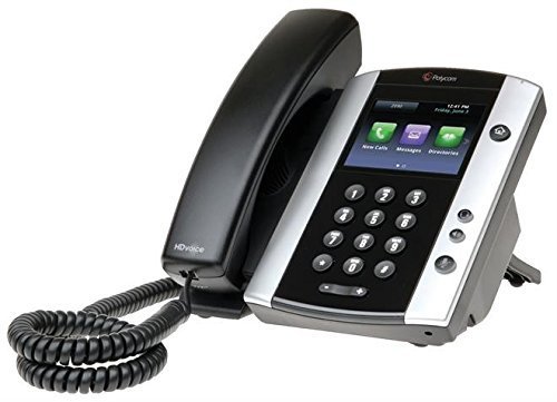 Polycom VVX500 Skype Business Media Phone - 2200-44500-019 (3.5” Touchscreen, 12-line PoE, Power Adapter Not Included) (Renewed)