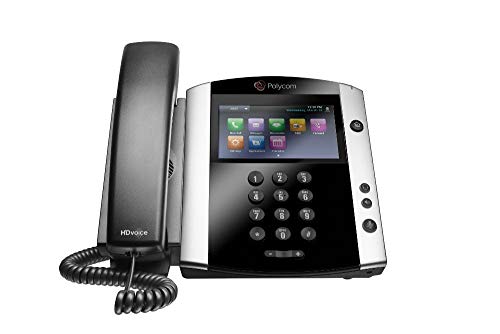 Polycom VVX500 Skype Business Media Phone - 2200-44500-019 (3.5” Touchscreen, 12-line PoE, Power Adapter Not Included) (Renewed)