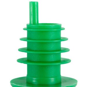 (Pack of 12) Green Free-Flow Liquor Pourer, Bottle Pour Spouts by Tezzorio