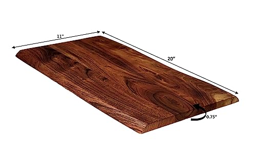 Mountain Woods Brown Hand Crafted Live Edge Acacia Cutting Board/Serving Tray | Charcuterie Board | Chopping Board for Vegetables, Fruits and Meat | Cheese Board - 20" x 11" x 0.75"