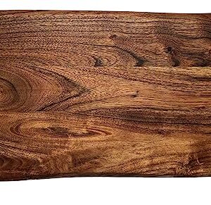 Mountain Woods Brown Hand Crafted Live Edge Acacia Cutting Board/Serving Tray | Charcuterie Board | Chopping Board for Vegetables, Fruits and Meat | Cheese Board - 20" x 11" x 0.75"