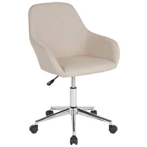 flash furniture cortana home and office mid-back chair in beige fabric