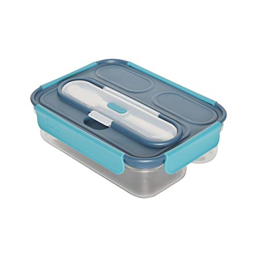 BUILT Gourmet 3 Compartment Bento Container with Utensils