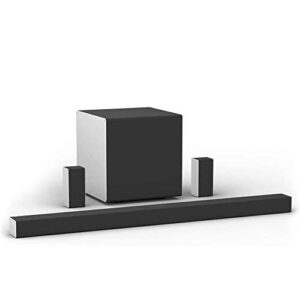 vizio 5.1.4 premium sound bar with dolby atmos, dts virtual:x, wireless subwoofer, rear surround speakers, bluetooth, voice assistant compatible, includes remote control - sb46514-f6