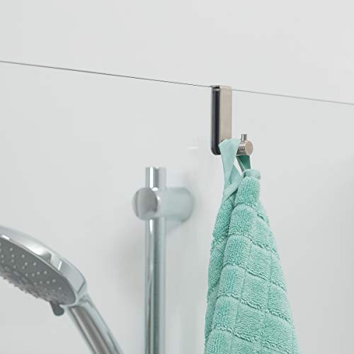 Tiger Rhino Glass Shower Door Towel Hook, 13x6,1x3,7 cm, Stainless Steel Brushed