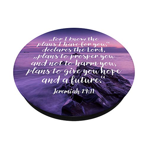 Bible Verse Jeremiah 29 11 Religious Gift Faith Christian PopSockets PopGrip: Swappable Grip for Phones & Tablets