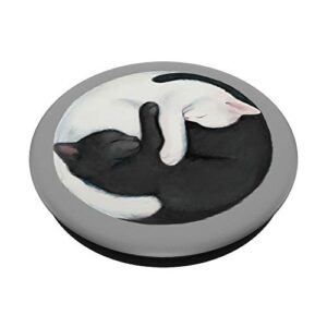 Balancing Yin Yang Cats PopSockets PopGrip: Swappable Grip for Phones & Tablets