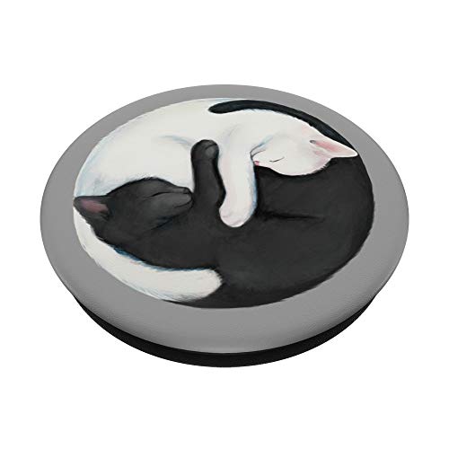 Balancing Yin Yang Cats PopSockets PopGrip: Swappable Grip for Phones & Tablets