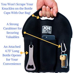 Joe Bottle 6 Pack Beer Bottle Carrier Bag | Six Pack Beer Tote with Bottle Opener | Insulated Beer Bottle Cooler | Craft Beer Gift | Protective Neoprene Beer Holder