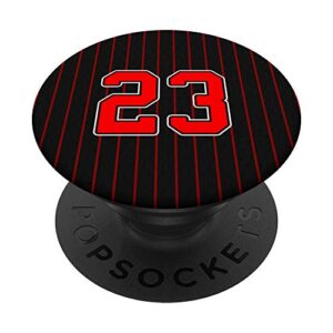 Basketball Legend #23 Black and Red Pinstripe