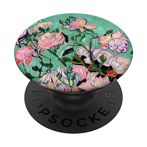 Van Gogh Pink Roses in Vase Still Life Detail PopSockets PopGrip: Swappable Grip for Phones & Tablets