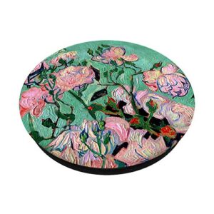 Van Gogh Pink Roses in Vase Still Life Detail PopSockets PopGrip: Swappable Grip for Phones & Tablets