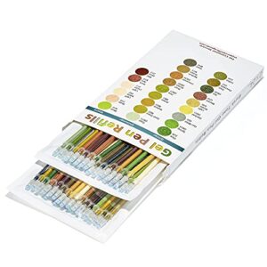 officegoods gel pen refills - 24 individual colors - fits most gel pens - fast drying ink - perfect for artists, adult & kids coloring books, mandalas, nature - 2 pack - earth tones