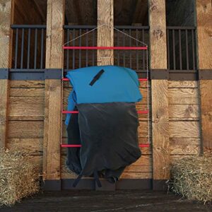 Echo Beach Equestrian Blanket Rack 33" (Black). Available in Black, Blue, Red & Pink. Suitable for Horse Blankets, Saddle Blankets and Pads. Extra Wide for Western Saddle Blankets and Horse Blankets.