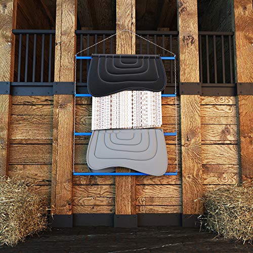 Echo Beach Equestrian Blanket Rack 33" (Black). Available in Black, Blue, Red & Pink. Suitable for Horse Blankets, Saddle Blankets and Pads. Extra Wide for Western Saddle Blankets and Horse Blankets.