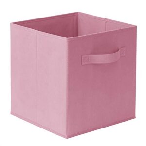 Casafield Set of 6 Collapsible Fabric Cube Storage Bins, Light Pink - 11" Foldable Cloth Baskets for Shelves, Cubby Organizers & More