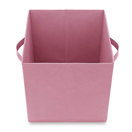 Casafield Set of 6 Collapsible Fabric Cube Storage Bins, Light Pink - 11" Foldable Cloth Baskets for Shelves, Cubby Organizers & More