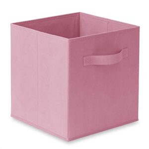 Casafield Set of 6 Collapsible Fabric Cube Storage Bins, Light Pink - 11" Foldable Cloth Baskets for Shelves, Cubby Organizers & More