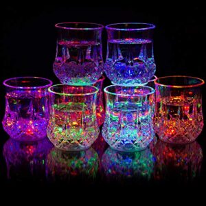 Liquid Activated Multicolor LED Tumblers ~ Fun Light Up Drinking Glasses - 6 oz. - Set of 8