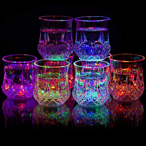 Liquid Activated Multicolor LED Tumblers ~ Fun Light Up Drinking Glasses - 6 oz. - Set of 8