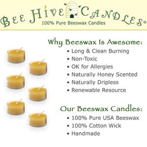 Bee Hive Candles 100% Pure Beeswax Tea Light Candles (24-Case)