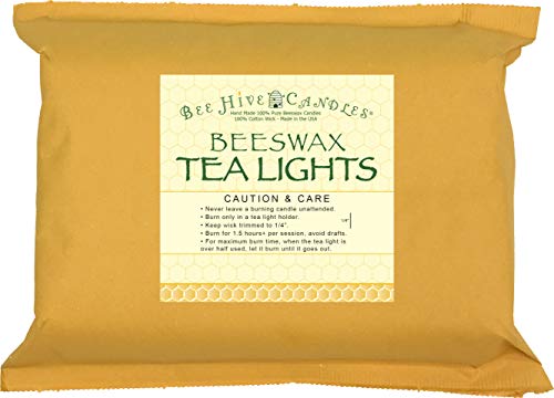 Bee Hive Candles 100% Pure Beeswax Tea Light Candles (24-Case)