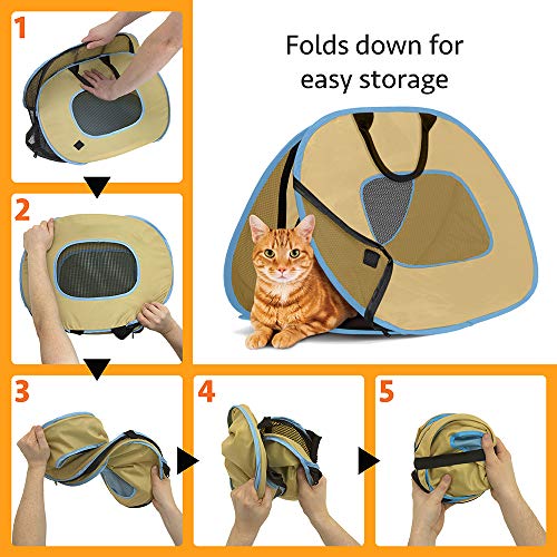 SportPet Designs Cat Carrier with Zipper Lock- Foldable Travel Cat Carrier (CM-0430)