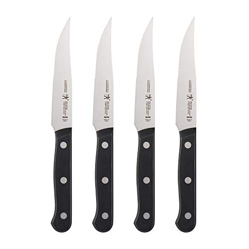 HENCKELS Solution Razor-Sharp Steak Knife Set of 4, German Engineered Informed by 100+ Years of Mastery, Black