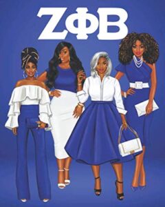 ΖΦΒ: zeta phi beta sorority blank lined journal notebook 125 pages