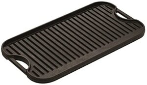 lodge lpgi3 cast iron reversible grill/griddle, 20-inch x 10.44-inch, black