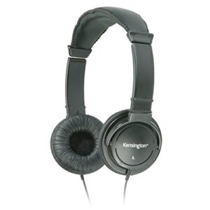 kensington hi-fi on-ear headphones with 9-foot cord (k33137),black