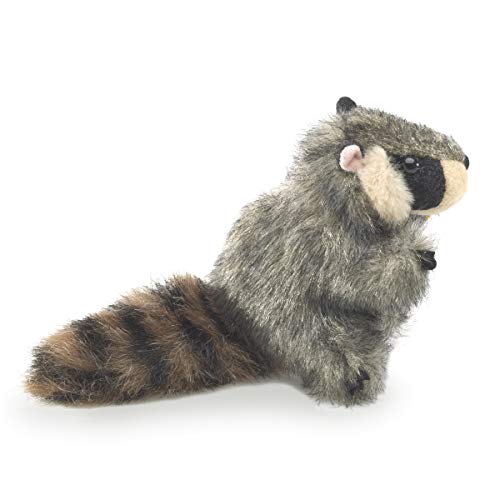 Folkmanis Mini Raccoon Finger Puppet, Gray, 1 EA