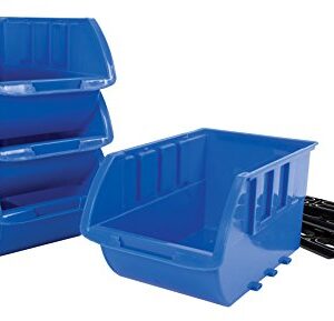 Performance Tool W5196 Large Stackable Storage Trays - Adjustable for Vertical or Horizontal Position, Blue, Pack of 4