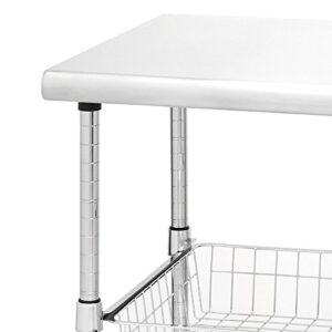 Seville Classics NSF Commercial Stainless Steel Top Work Table Island Utility Cart Prep Station, 78 for Restaurant, Kitchen, Warehouse, Garage, Hotel, Home, 55 Steel, 24" W x 20" D x 36" H