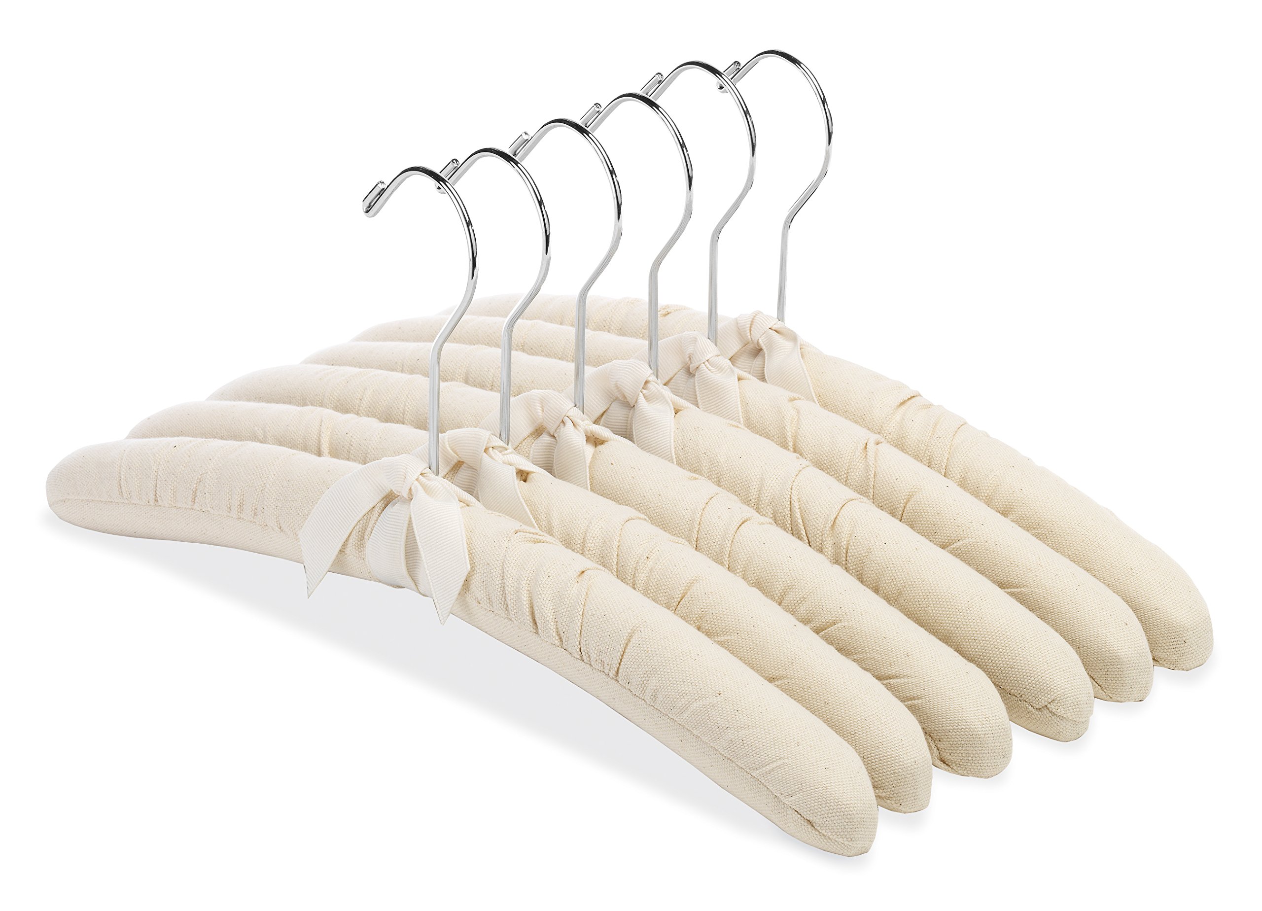 Whitmor Padded Hangers-Canvas-Set of 6, Length: 16" Width: 15" Height: 2", As Shown in The Picture, 6 Count