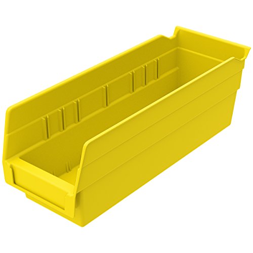 Akro-Mils 30120 Plastic Nesting Shelf Bin Box, (12-Inch x 4-Inch x 4-Inch), Yellow, (24-Pack)